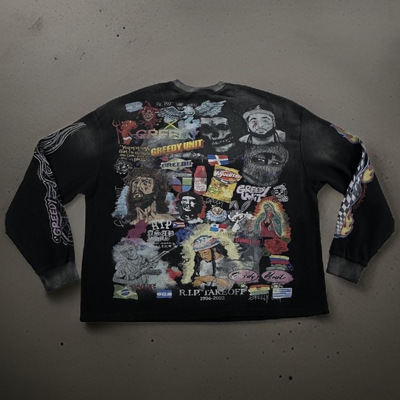 Greedy Unit | Shirts | Greedy Unit Ny Graffiti All Over Thermal Ls ...